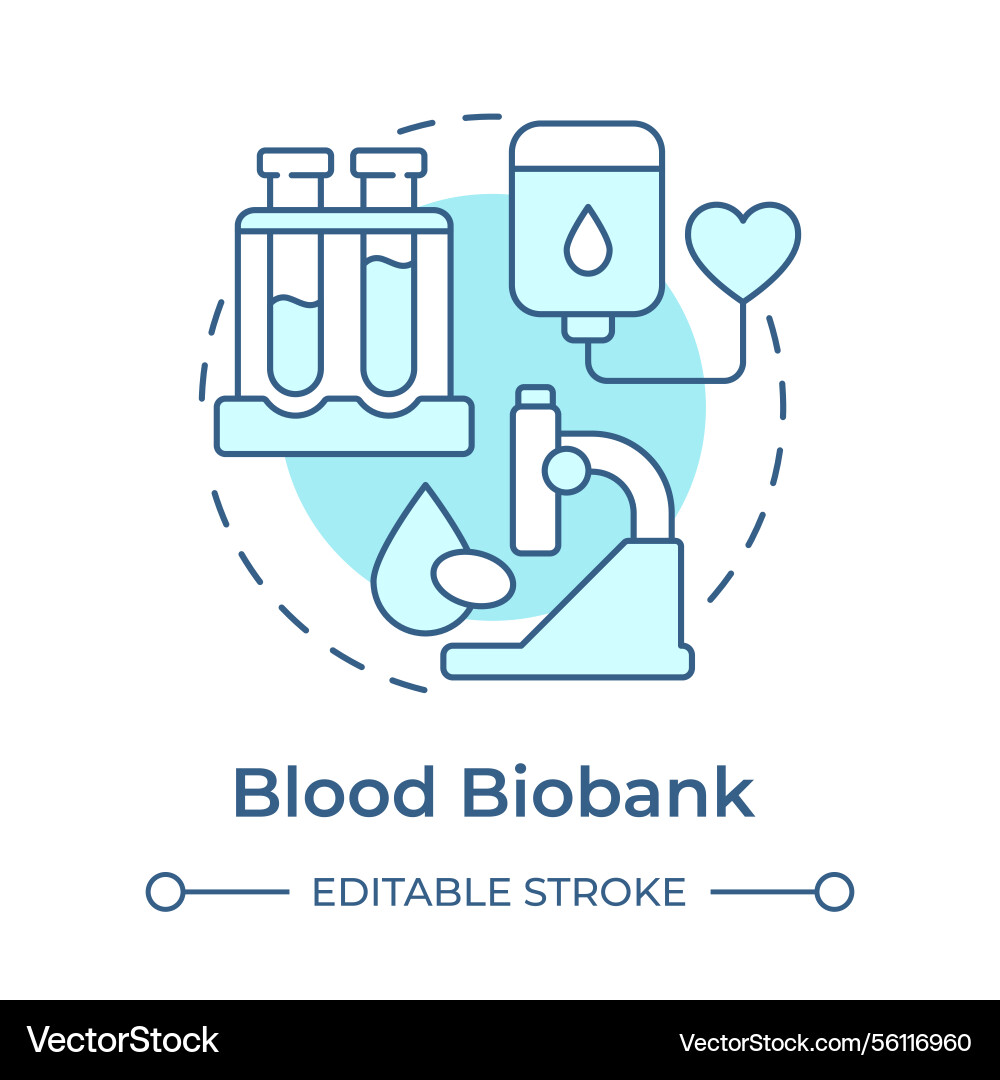 Blood biobank soft blue concept icon Royalty Free Vector