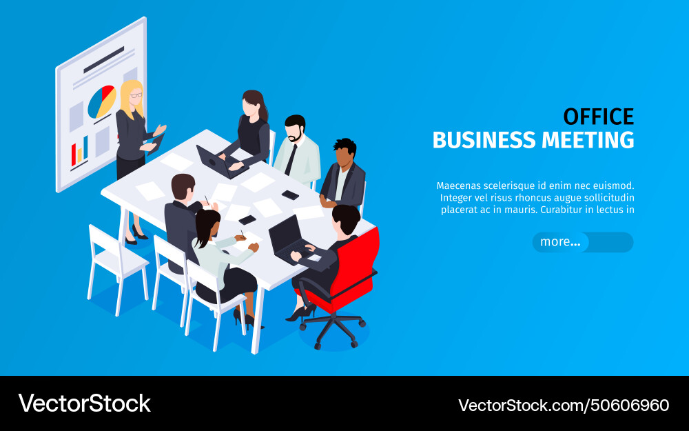Business meeting horizontal banner Royalty Free Vector Image