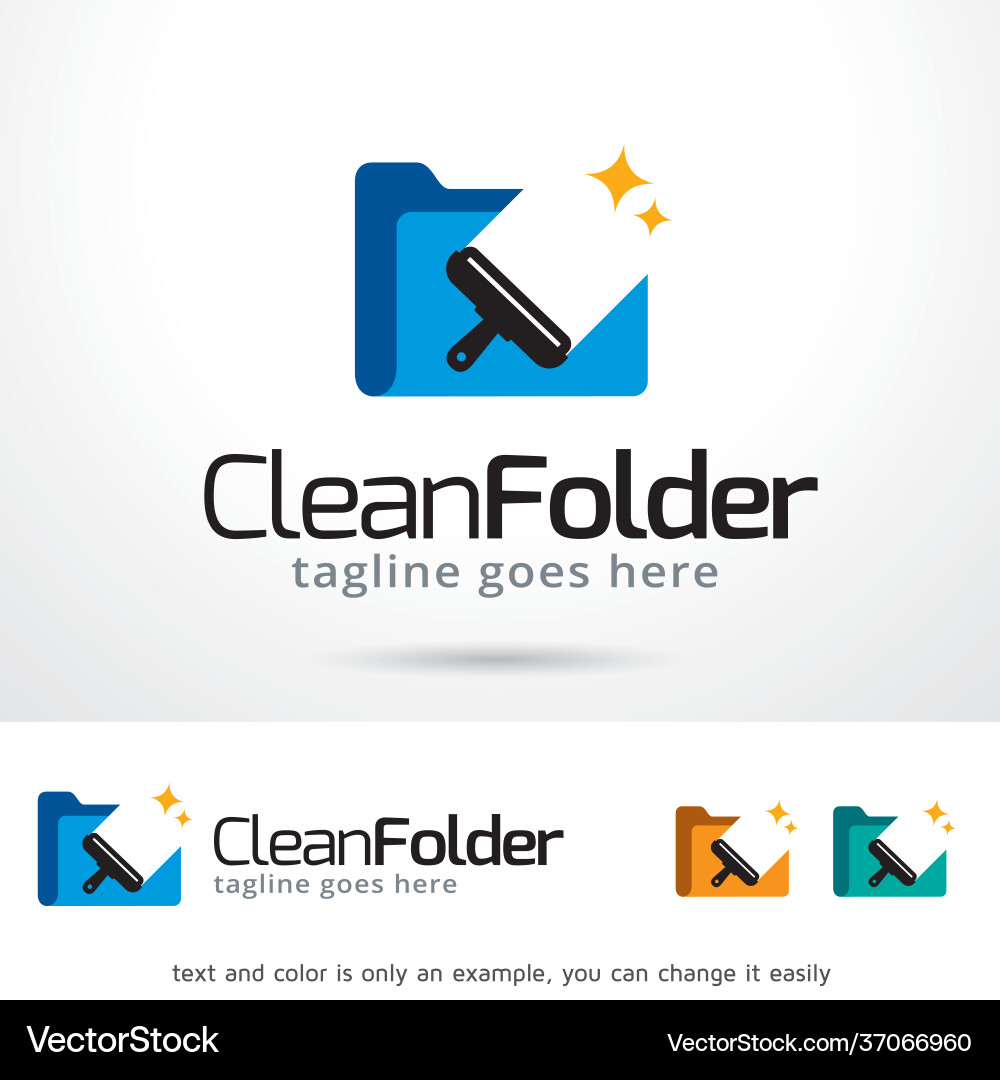 Clean folder logo template Royalty Free Vector Image
