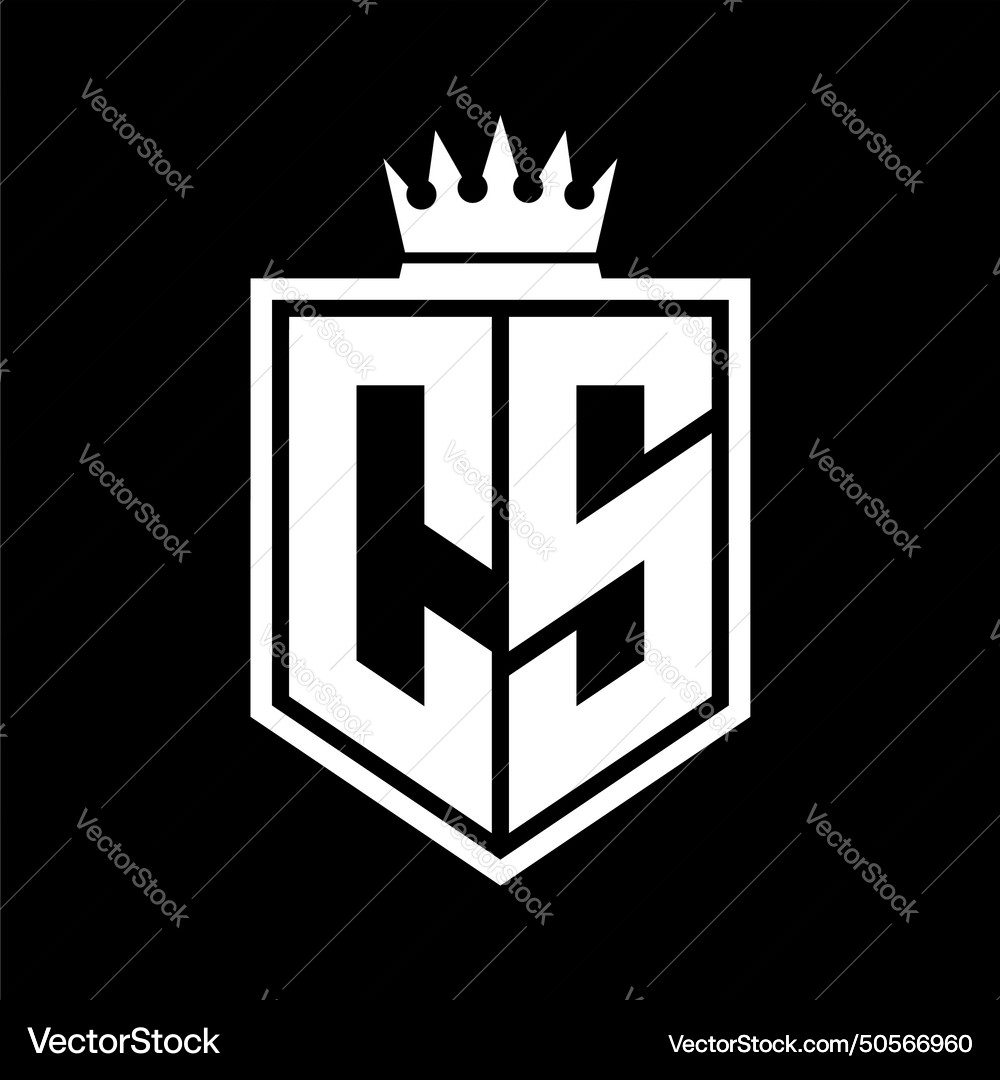 Cs logo monogram bold shield geometric shape Vector Image