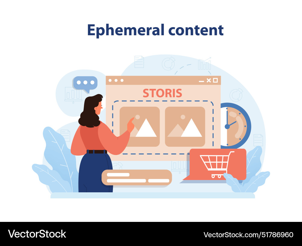 Ephemeral content marketing campaign Royalty Free Vector Ephemeral content marketing campaign Royalty Free Vector