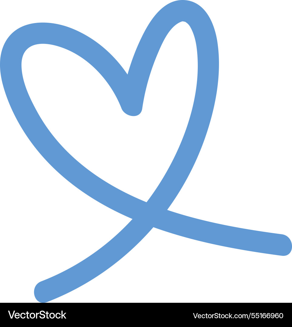 Heart handwritten artistic lines doodle Royalty Free Vector