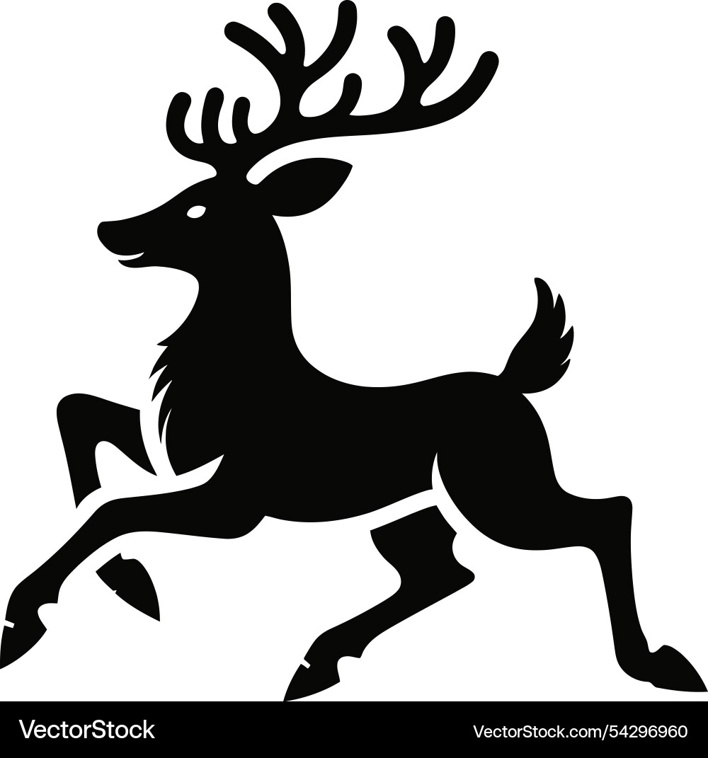 Reindeer silhouette Royalty Free Vector Image - VectorStock