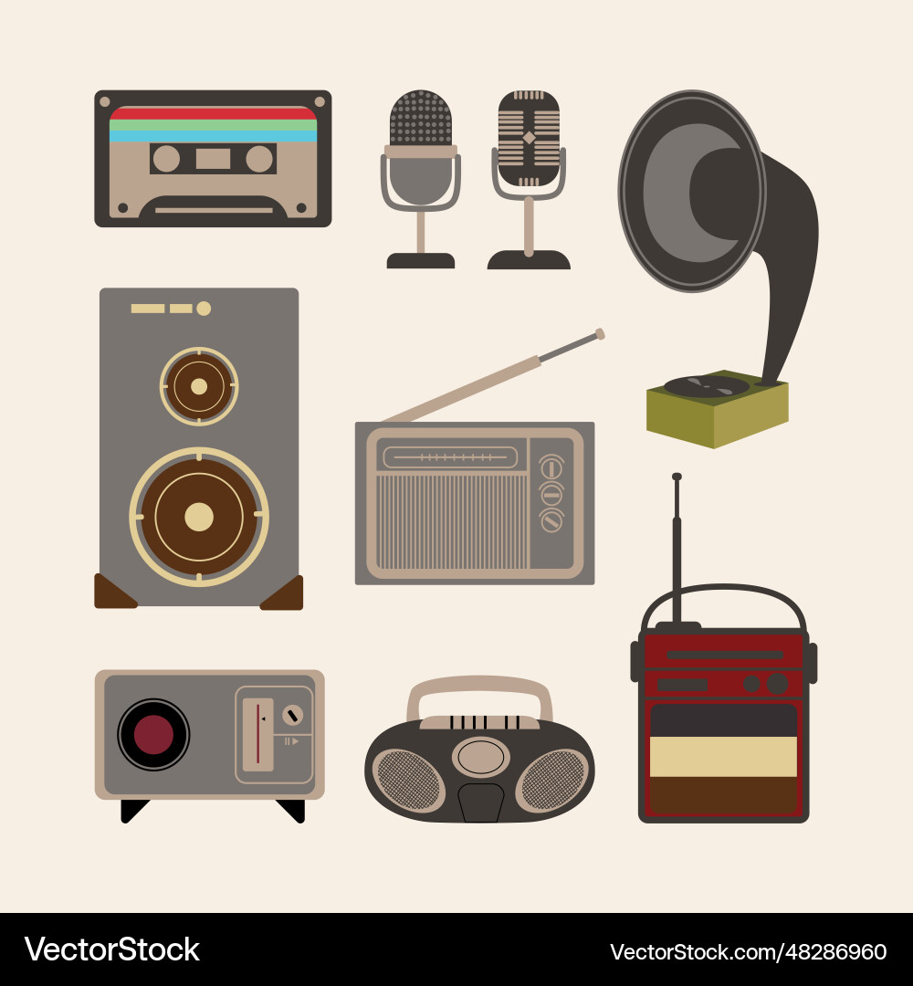 Set of musical instruments Royalty Free Vector Image