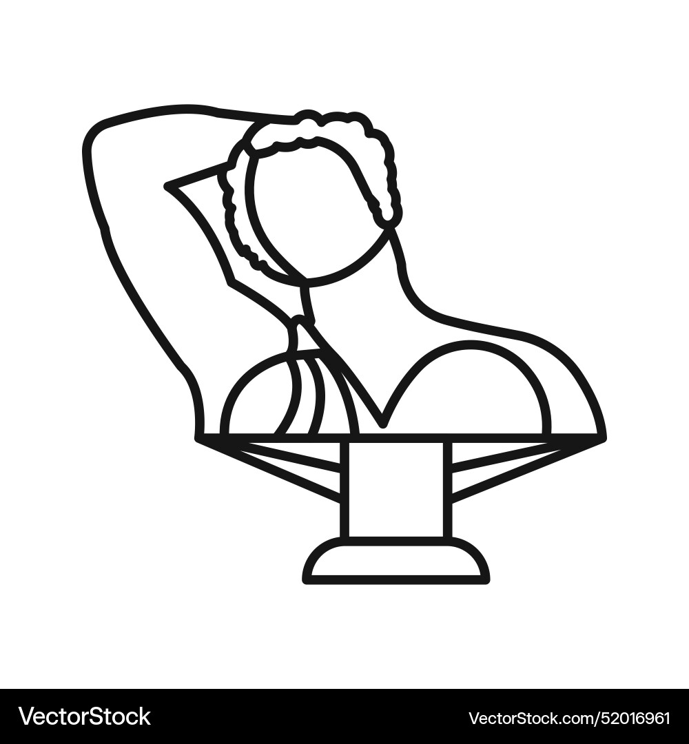Ancient statue icon black line art Royalty Free Vector Image