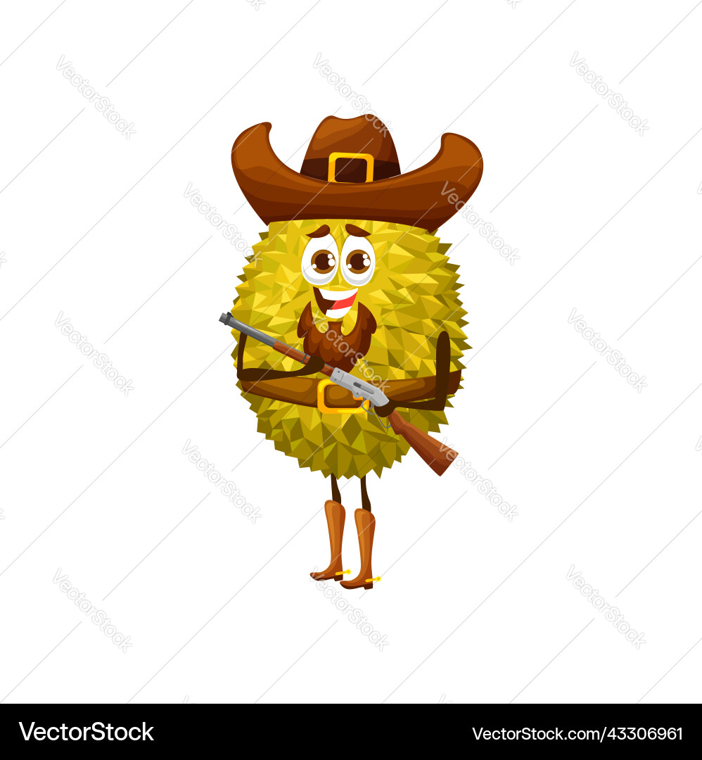 Cartoon durian or jackfruit fruit ranger character