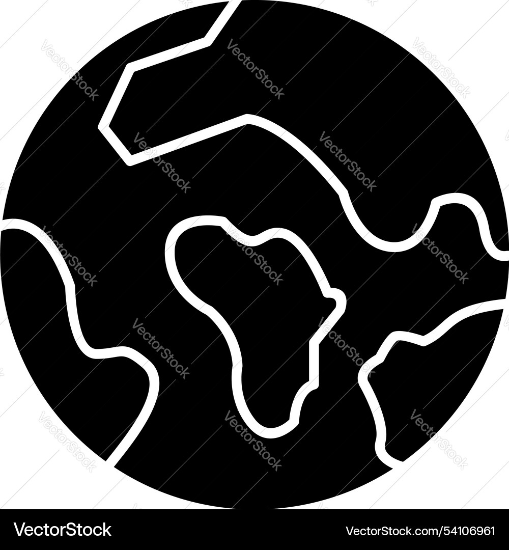 Earth glyph icon design Royalty Free Vector Image