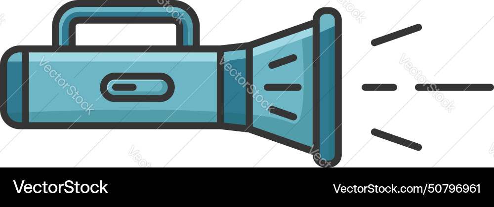 Flashlight line icon logo design Royalty Free Vector Image