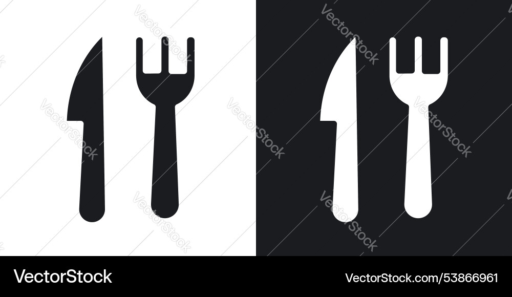 Fork and knife icon set Royalty Free Vector Image
