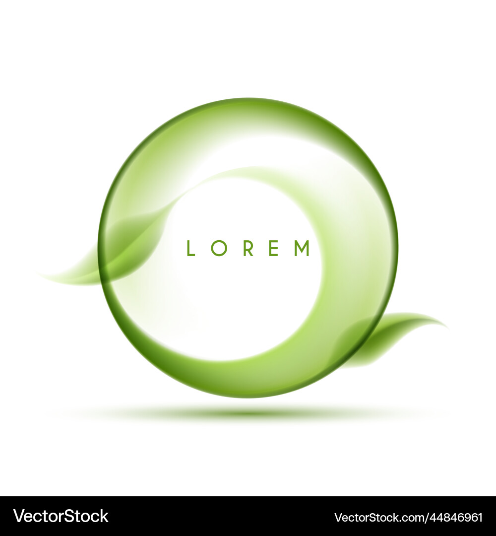 Green circle frame with leaves on white background