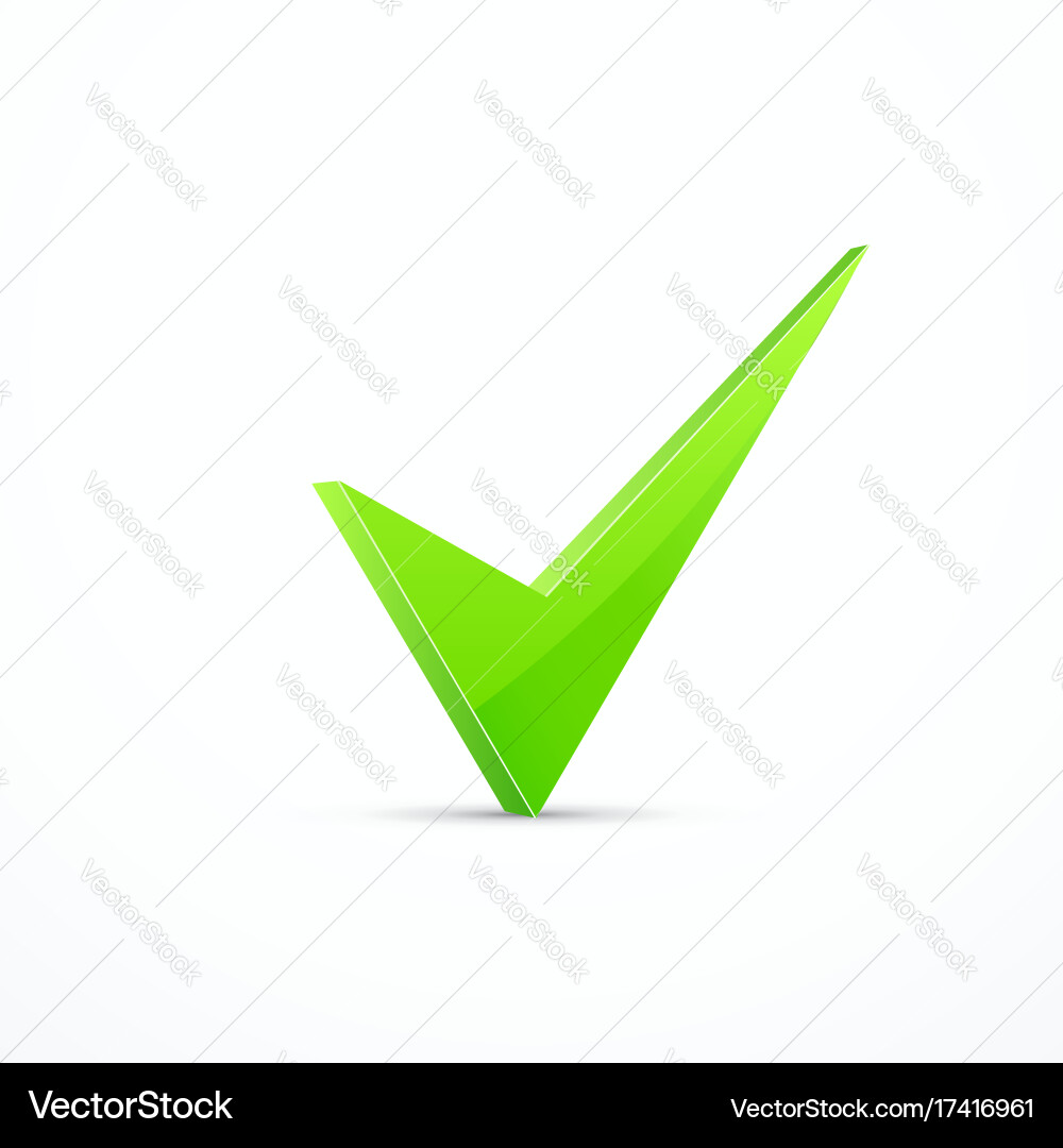Green tick Royalty Free Vector Image - VectorStock
