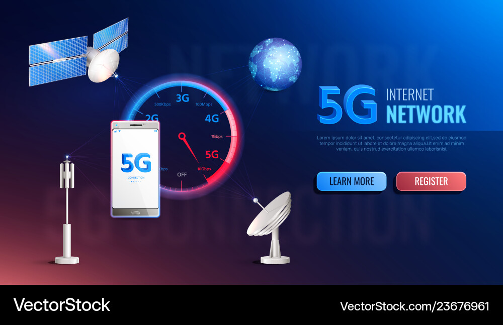 Internet technology realistic site design Vector Image