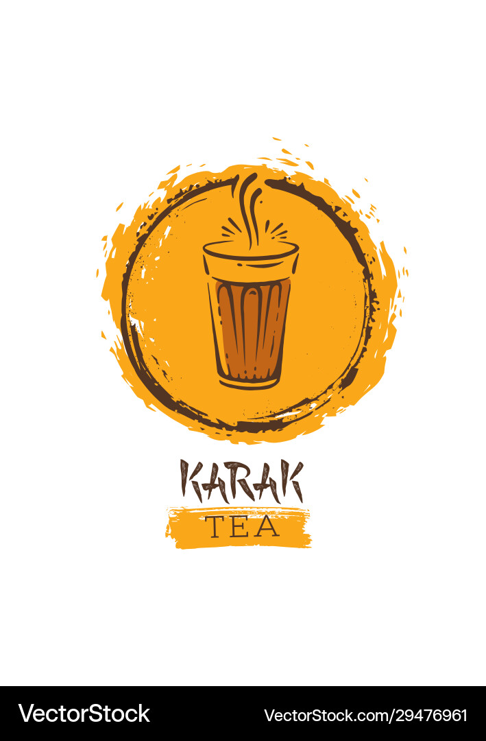 Karak milk chai on organic background Royalty Free Vector