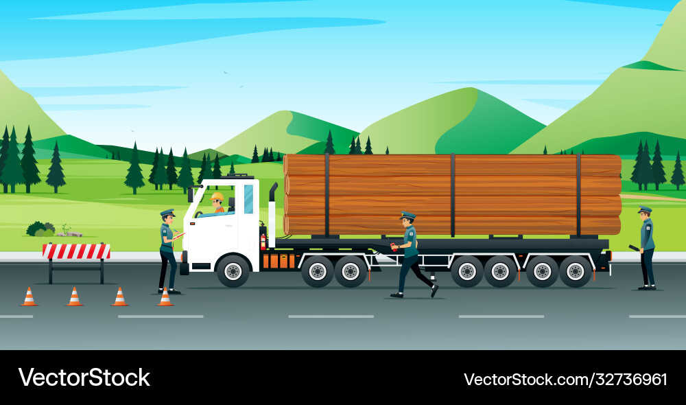 Log truck Royalty Free Vector Image - VectorStock