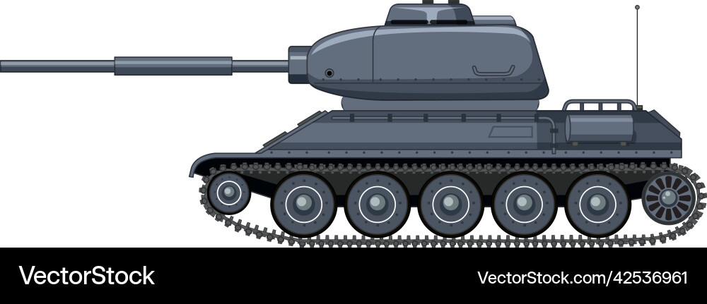 Military battle tank on white background Vector Image