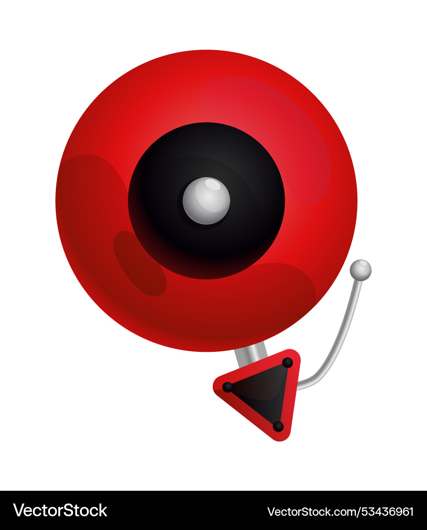Red fire alarm system signal device isolated on Vector Image