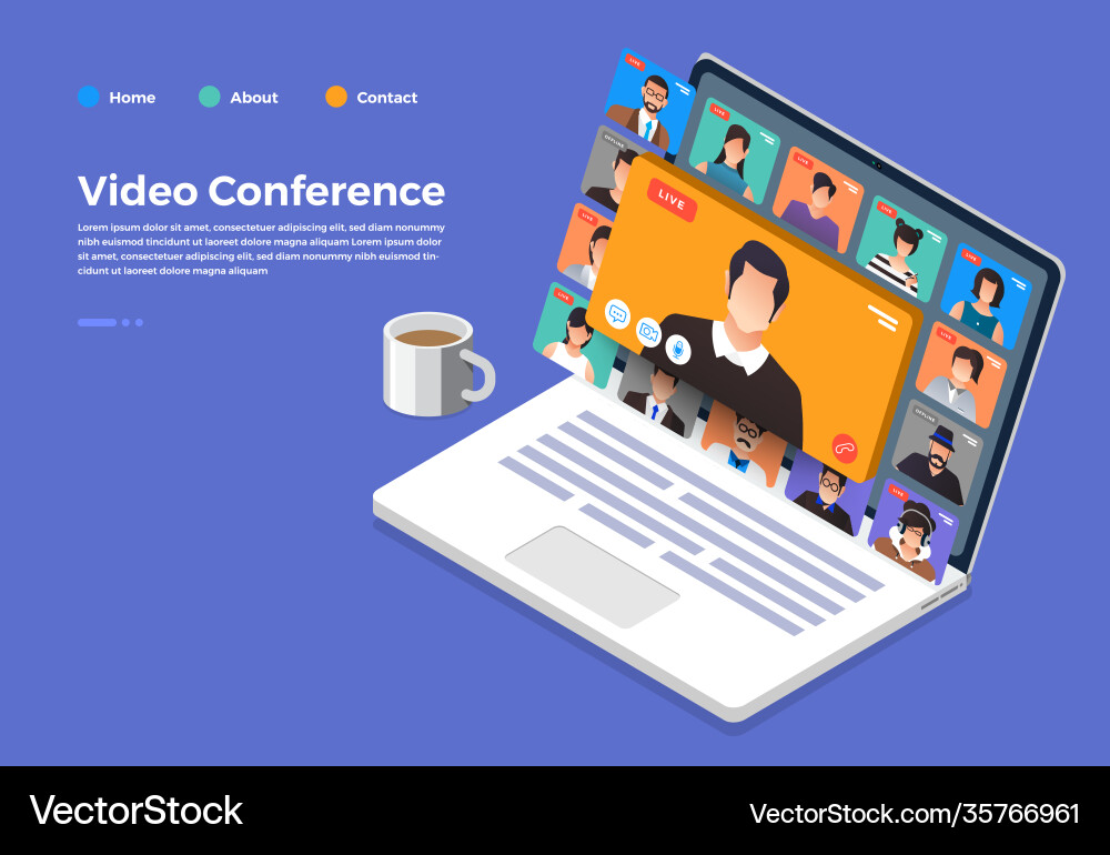Video conference 03 Royalty Free Vector Image - VectorStock