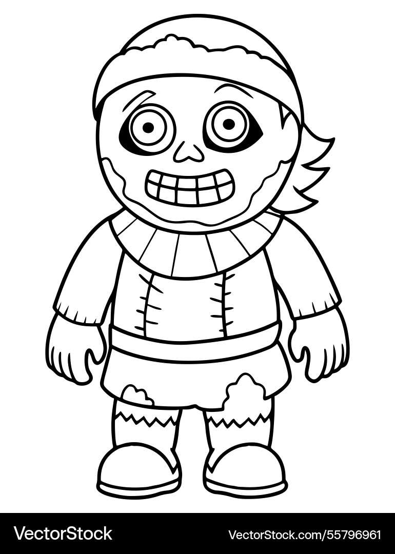 Zombie apocalypse coloring page for kids Vector Image