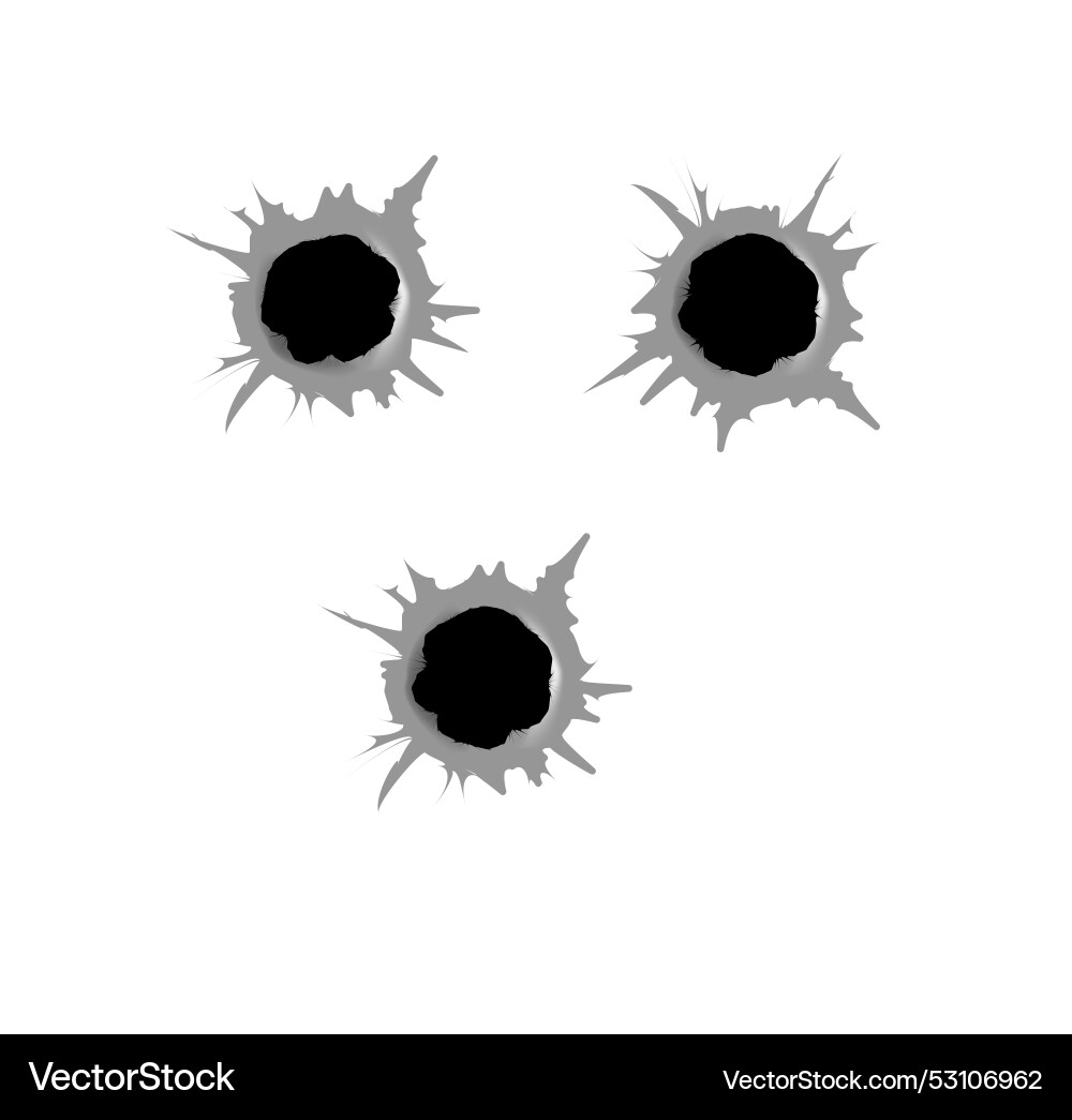 Bullet hole realistic metal damage Royalty Free Vector Image