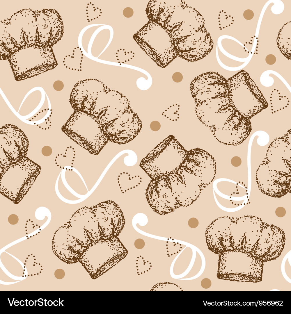 Cooking seamless pattern with chef hat Royalty Free Vector