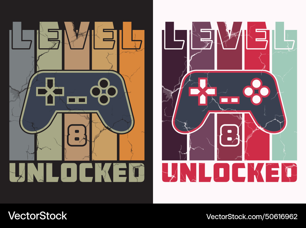 Level 8 unlocked Royalty Free Vector Image - VectorStock