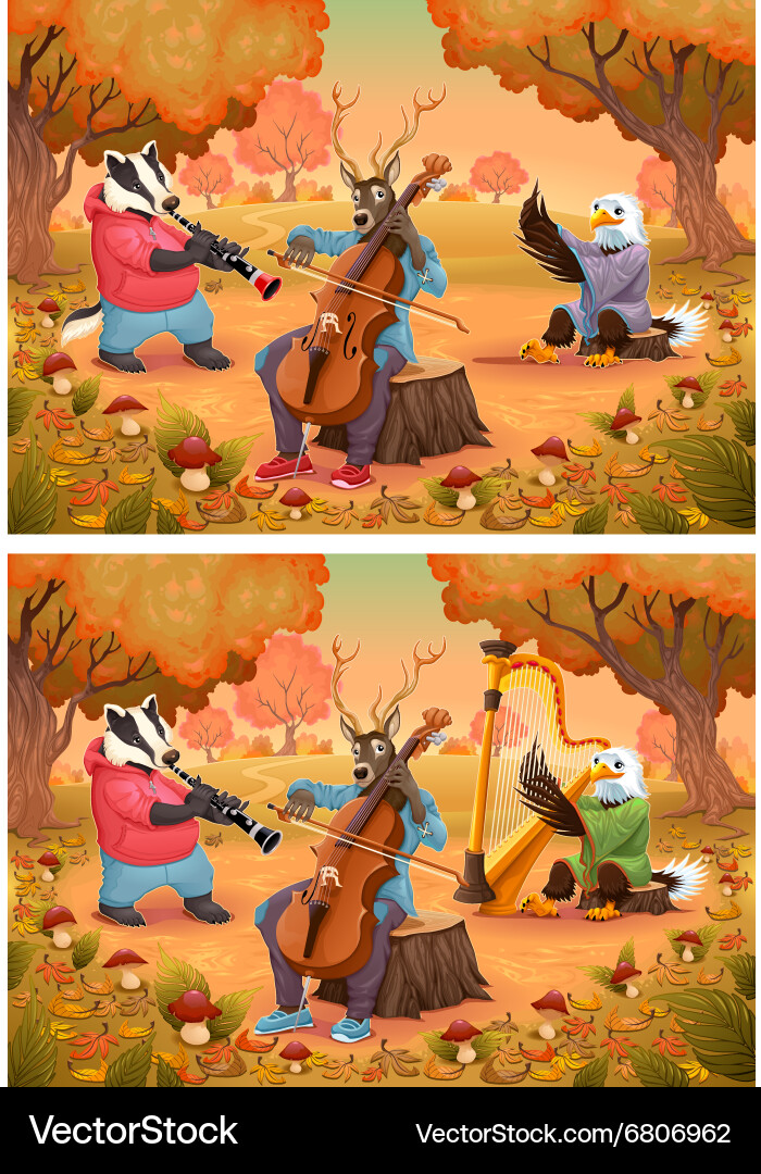 Music scene differences Royalty Free Vector Image