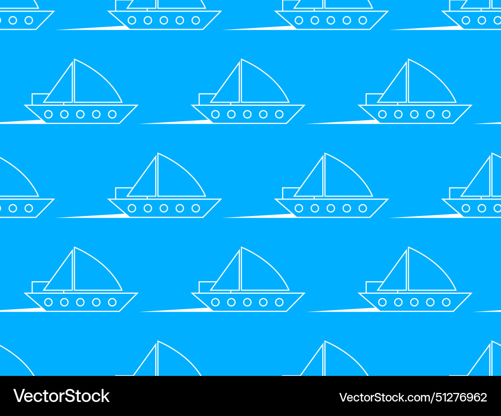 Outline of a ship with sail seamless pattern Vector Image