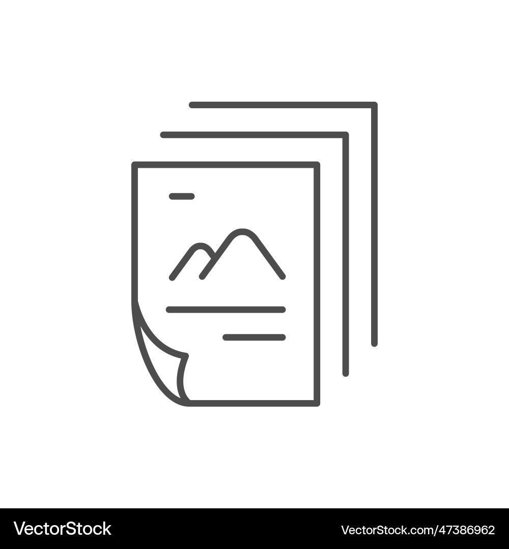 Promotional flyer line outline icon Royalty Free Vector