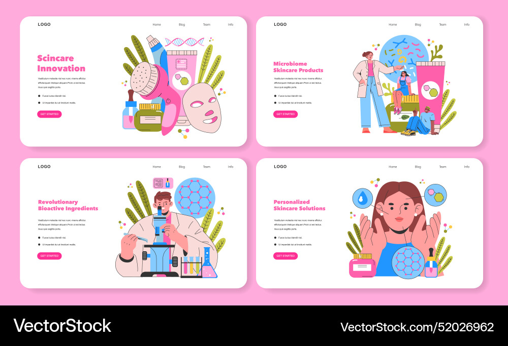 Scincare innovation flat Royalty Free Vector Image