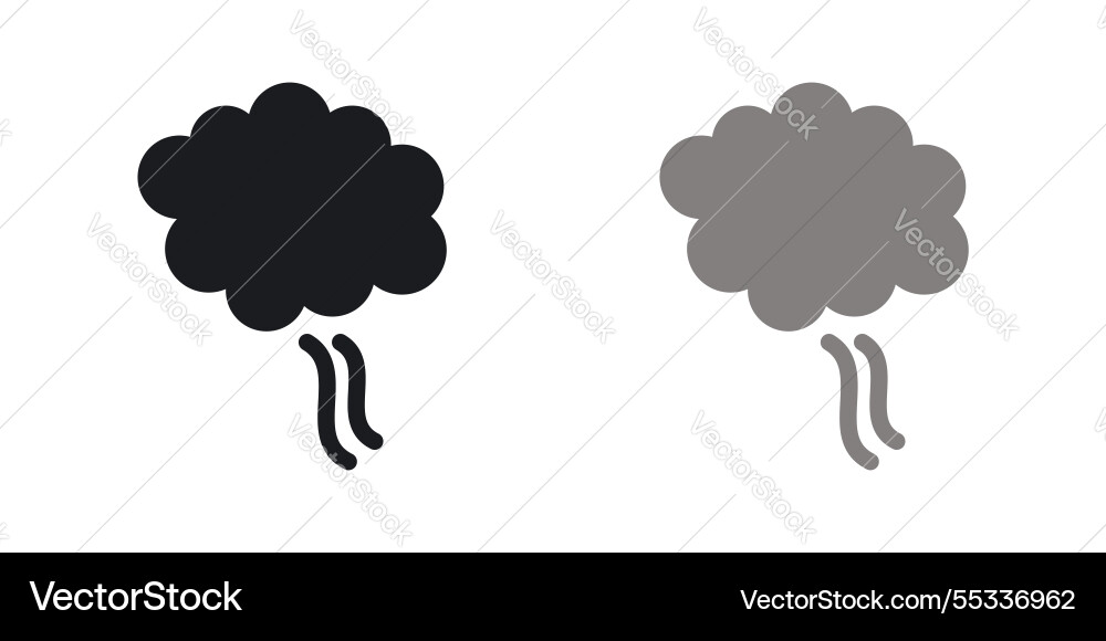 Smoke icons set black and colored style Royalty Free Vector