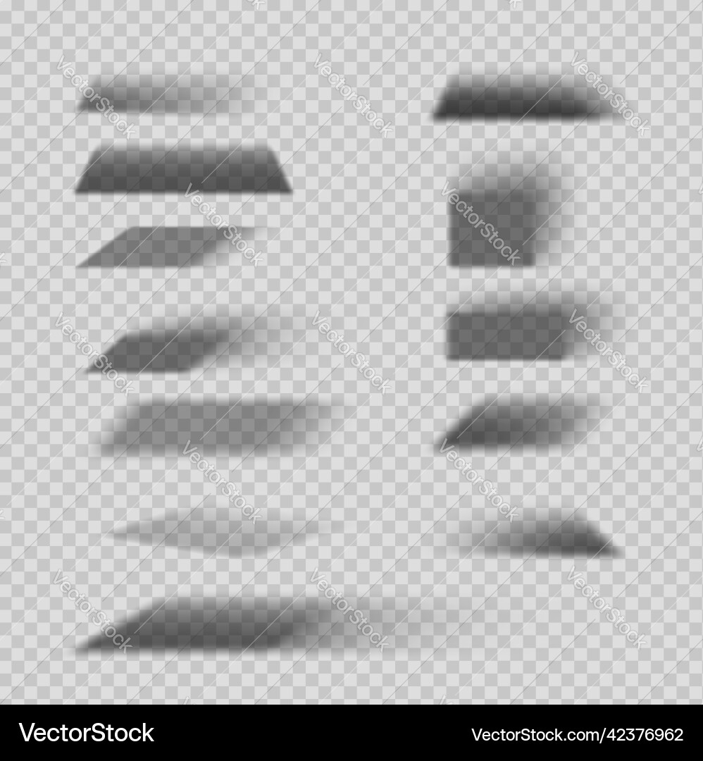 Square and rectangle box shadow effects Royalty Free Vector