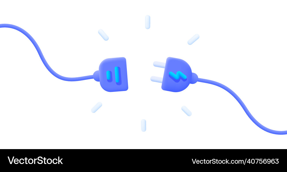 3D Connect Disconnect Network Royalty Free Vector Image