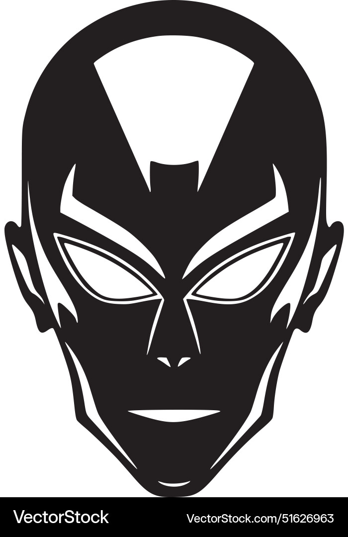 Alien - black and white Royalty Free Vector Image