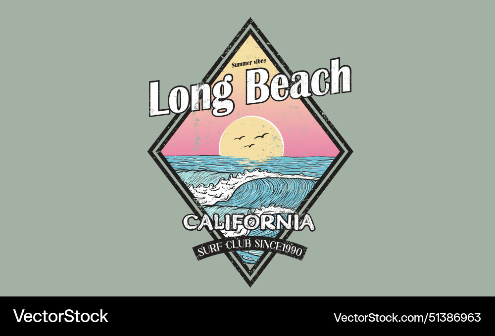 Big wave graphic print design Royalty Free Vector Image