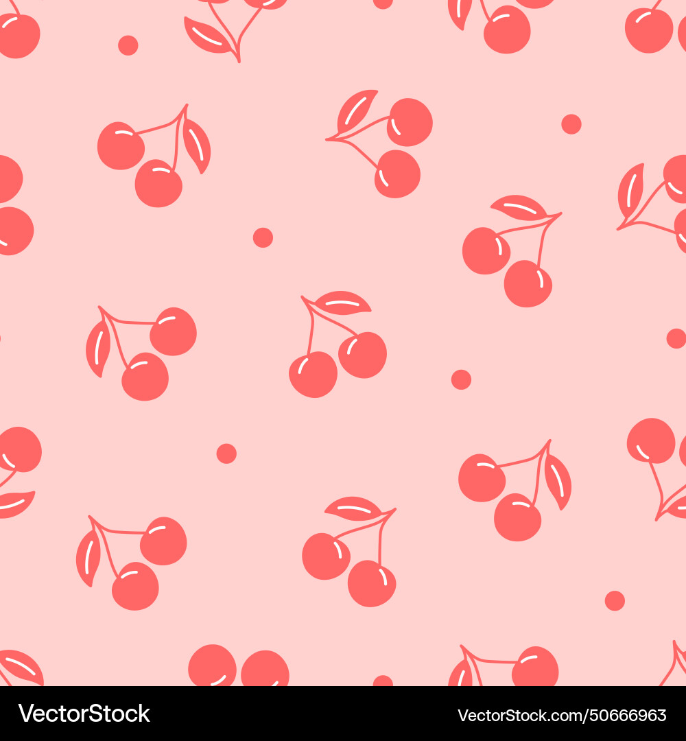 Cherry seamless pattern kid decoration Royalty Free Vector