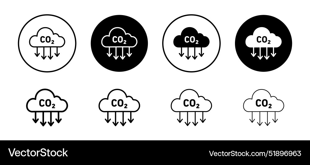 Co2 emissions reduction to save environment from Vector Image