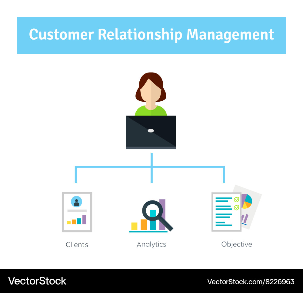 Customer relationship management manager fills Vector Image