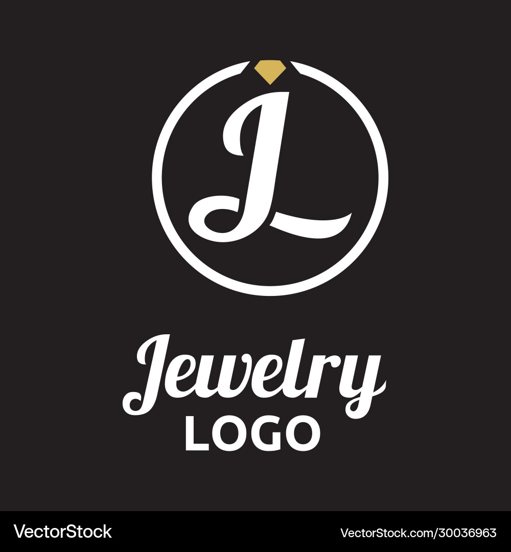 Diamond jewelry initial jl circular logo design Vector Image