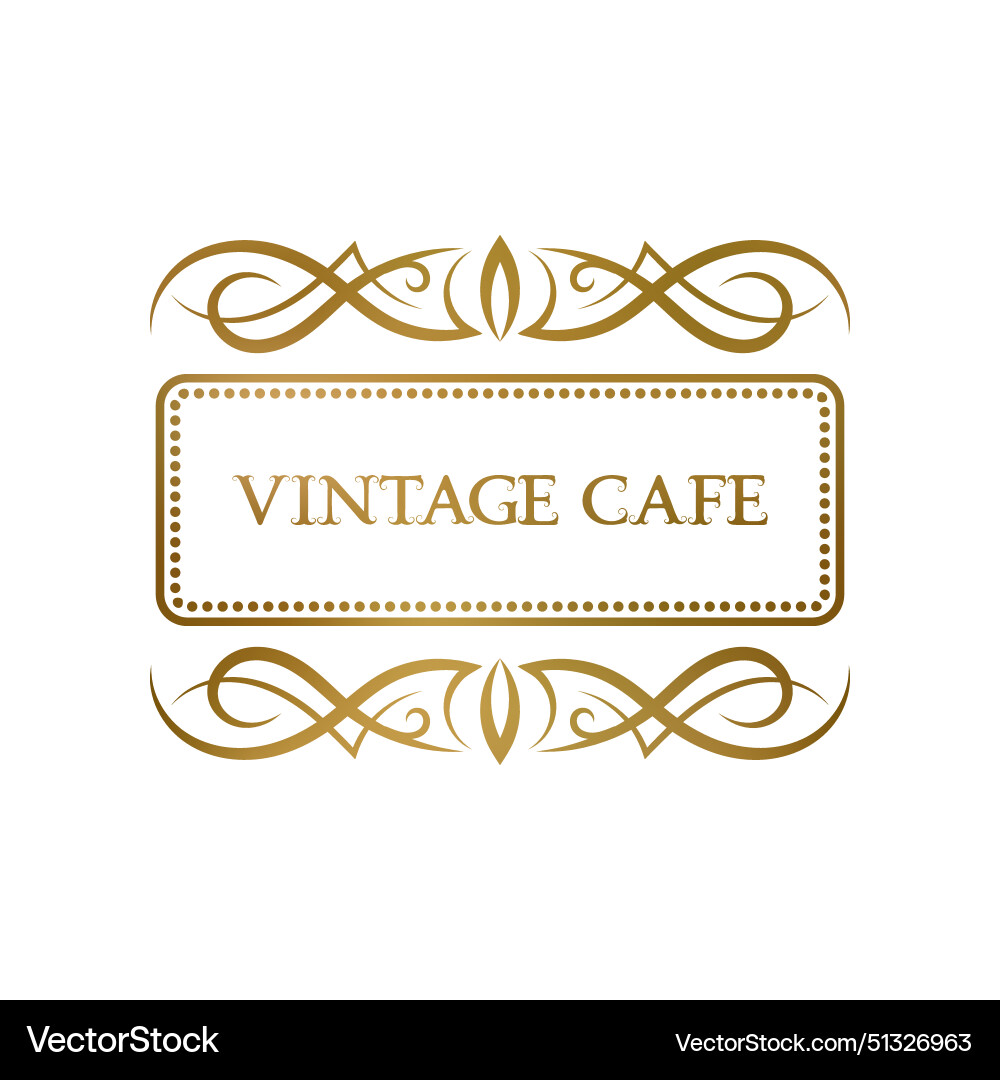 Golden elegant frame with curly ornaments for any Vector Image