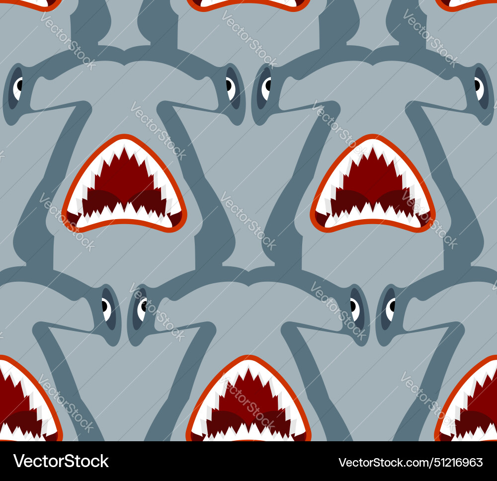 Hammerhead shark pattern seamless fish hammer Vector Image