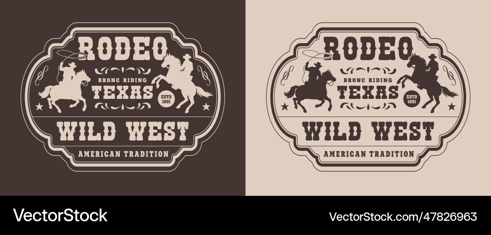 Texas rodeo vintage flyer monochrome Royalty Free Vector