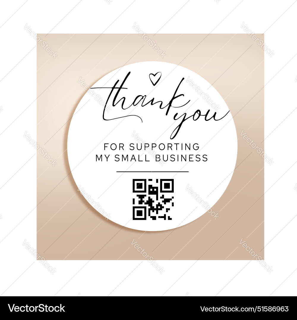 Thank you sticker template business Royalty Free Vector