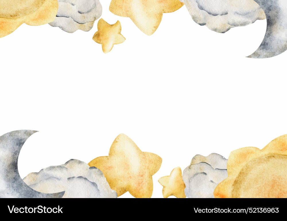 Watercolor hand drawn magical cosmos universe Vector Image