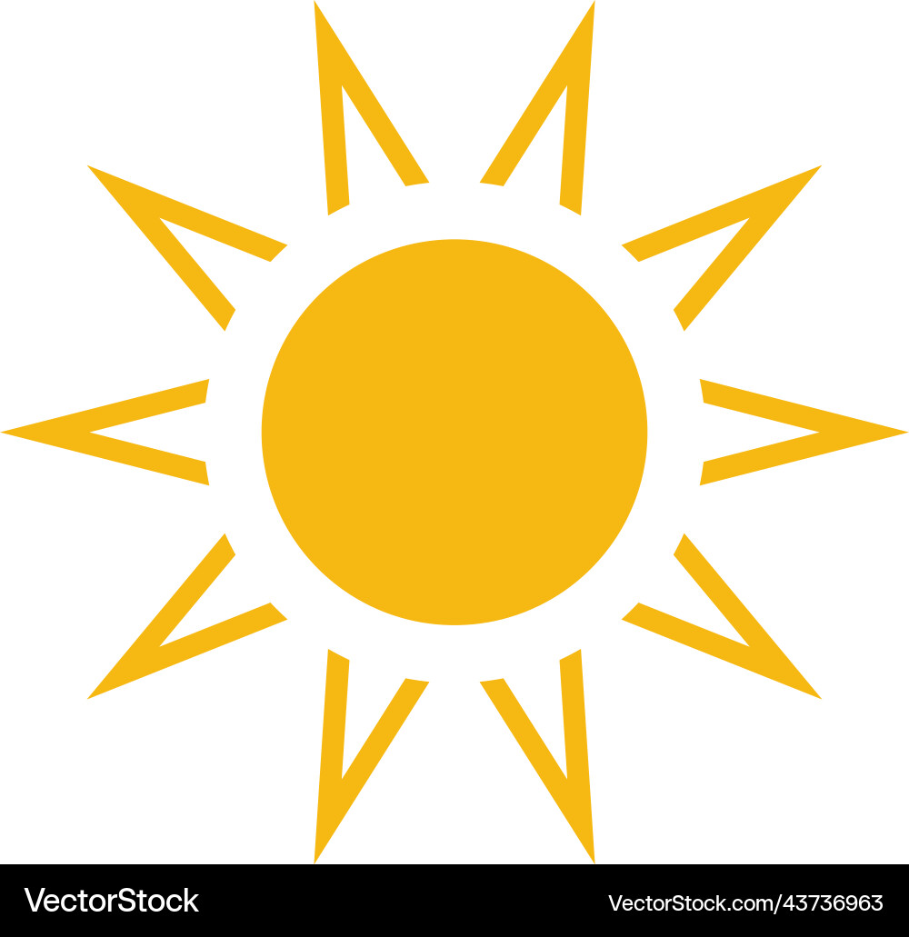 Yellow Sun Icon - Sunny Weather Royalty Free Vector Image