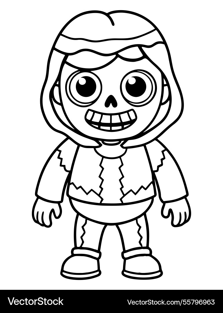 Zombie apocalypse coloring page for kids Vector Image