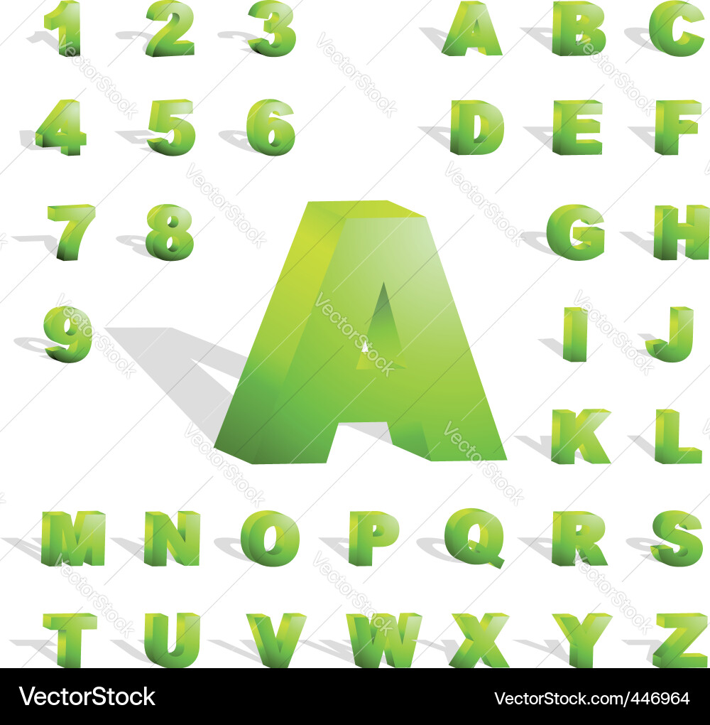 3d alphabet Royalty Free Vector Image - VectorStock