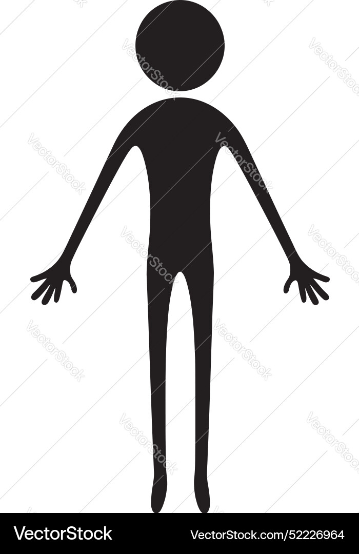 Animated antics chic stickman logo in monochrome Vector Image