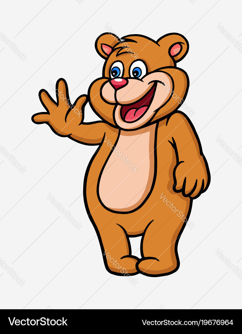 Bear cartoon character Royalty Free Vector Image