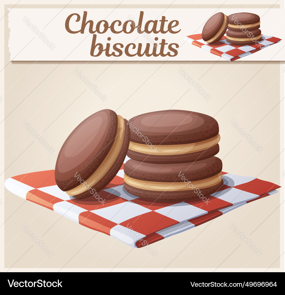 Chocolate peanut butter shortbread sandwiches Vector Image