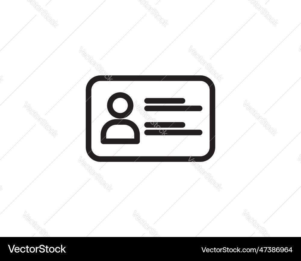 Classic ID Card Icon Royalty Free Vector Image